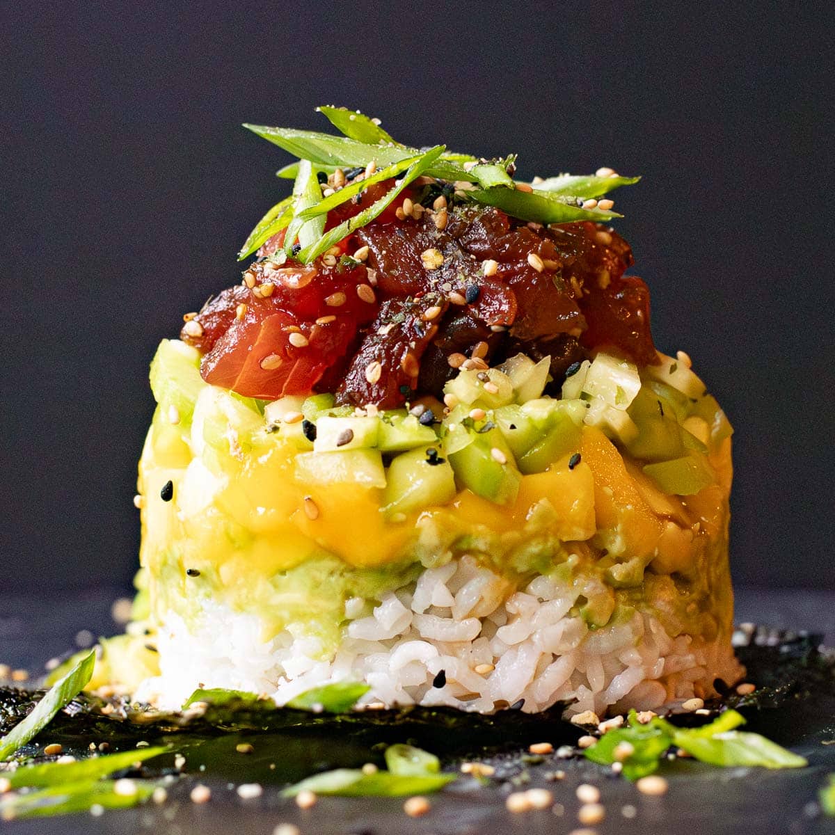 How to Make an Ahi Tuna Sushi Tower with Avocado