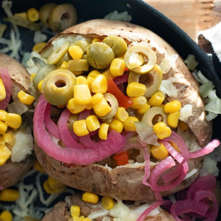 Cheesy Stuffed Baked Potato Recipe (Turkish Kumpir)