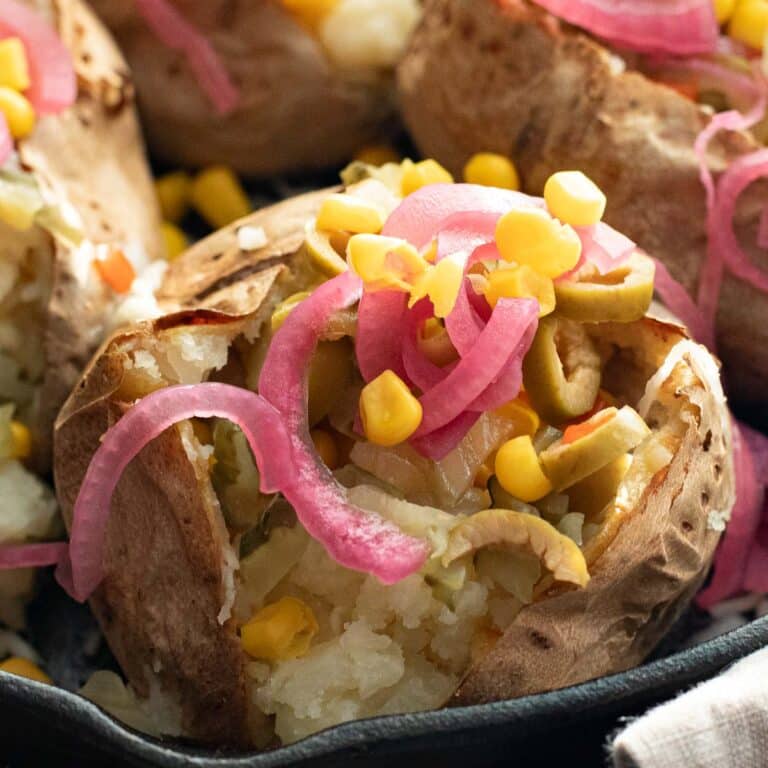 Cheesy Stuffed Baked Potato Recipe (Turkish Kumpir)