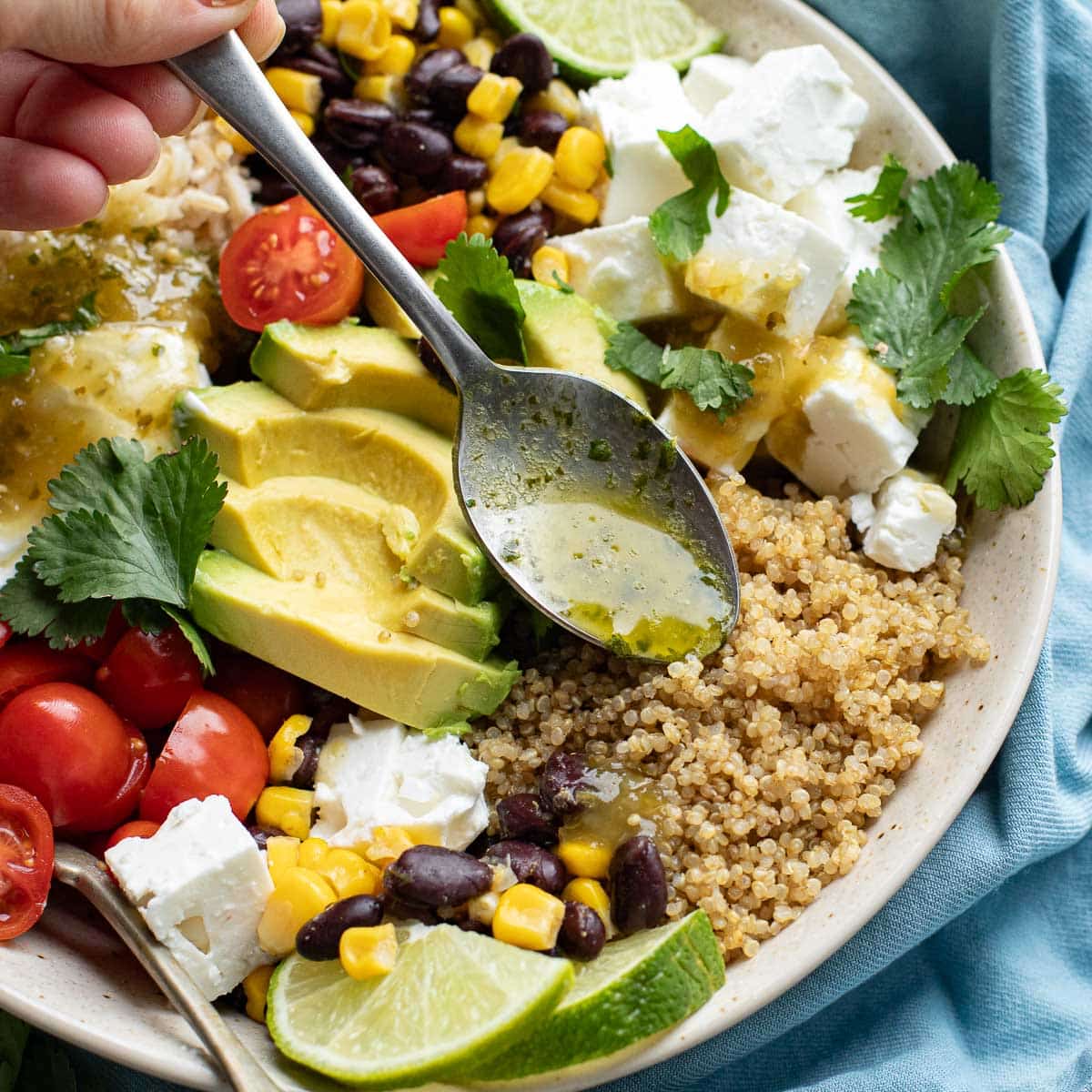 Baja Bowl Recipe with Cilantro Lime Vinaigrette