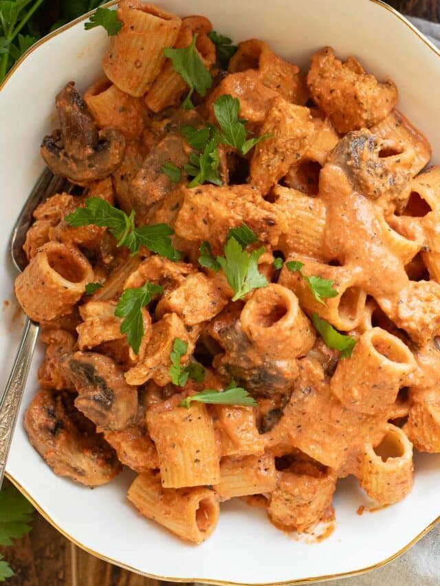Pasta Bravo Recipe (Creamy Roasted Red Pepper Sauce) * Simmer And Sage