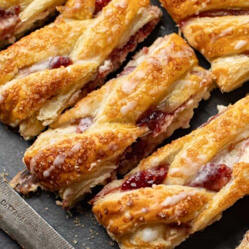 Easy Puff Pastry Danish (Raspberry and Cream Cheese)