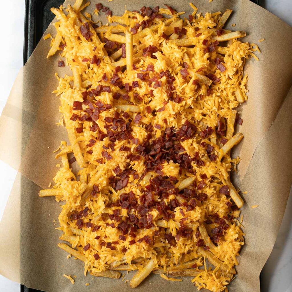Loaded French Fries Recipe with Bacon and Cheese